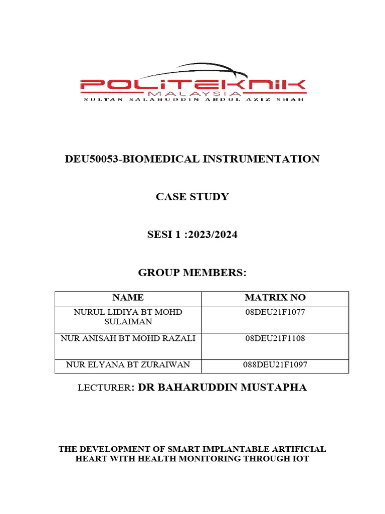 Case Study Bio | PDF | Artificial Cardiac Pacemaker | Internet Of Things