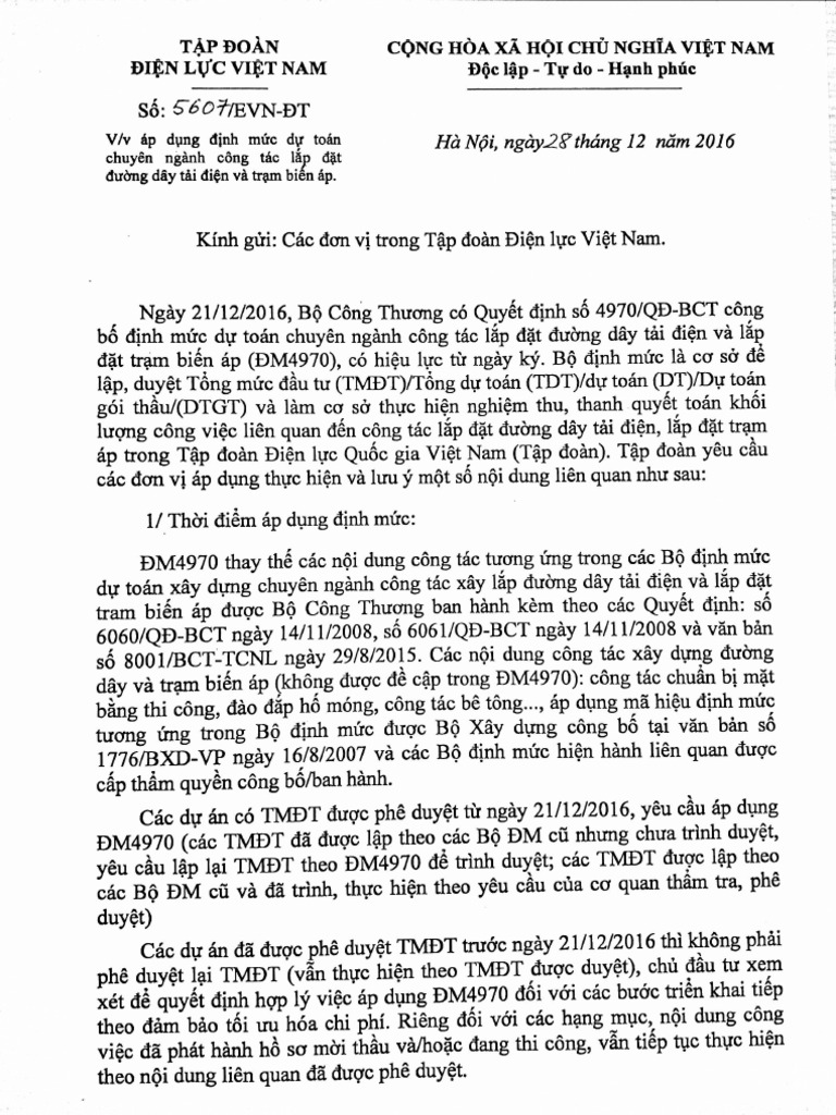 HD Ap Dung DM 4970 EVN | PDF