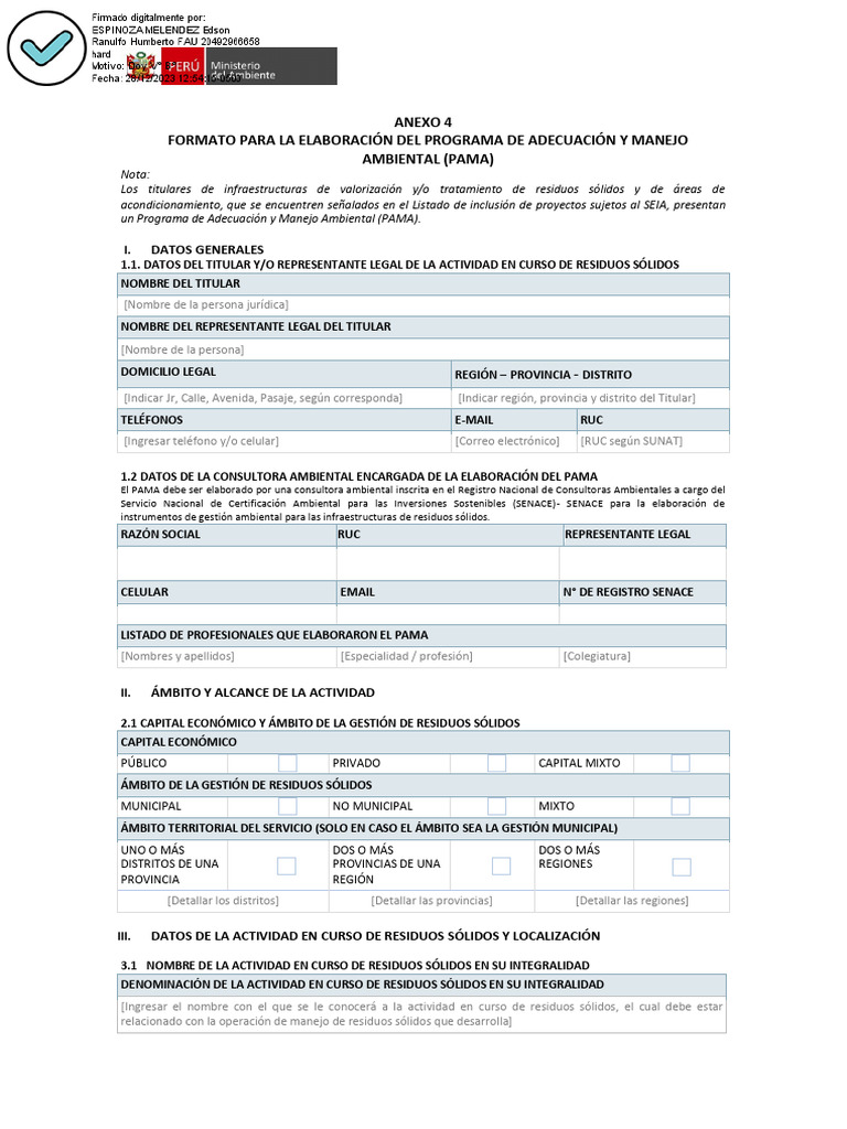 Anexo 4 Ds 001 2024 Minam Formato para La Elaboracion Del Programa de ...