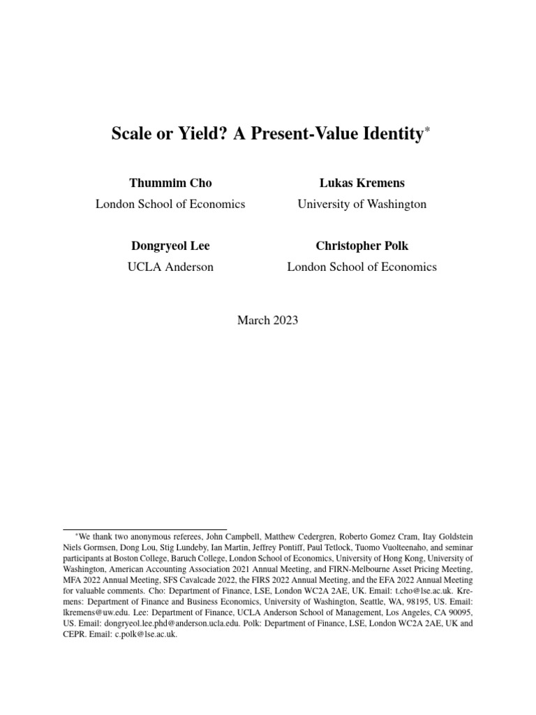 Cho Et Al., 2024 | PDF | Valuation (Finance) | Investing