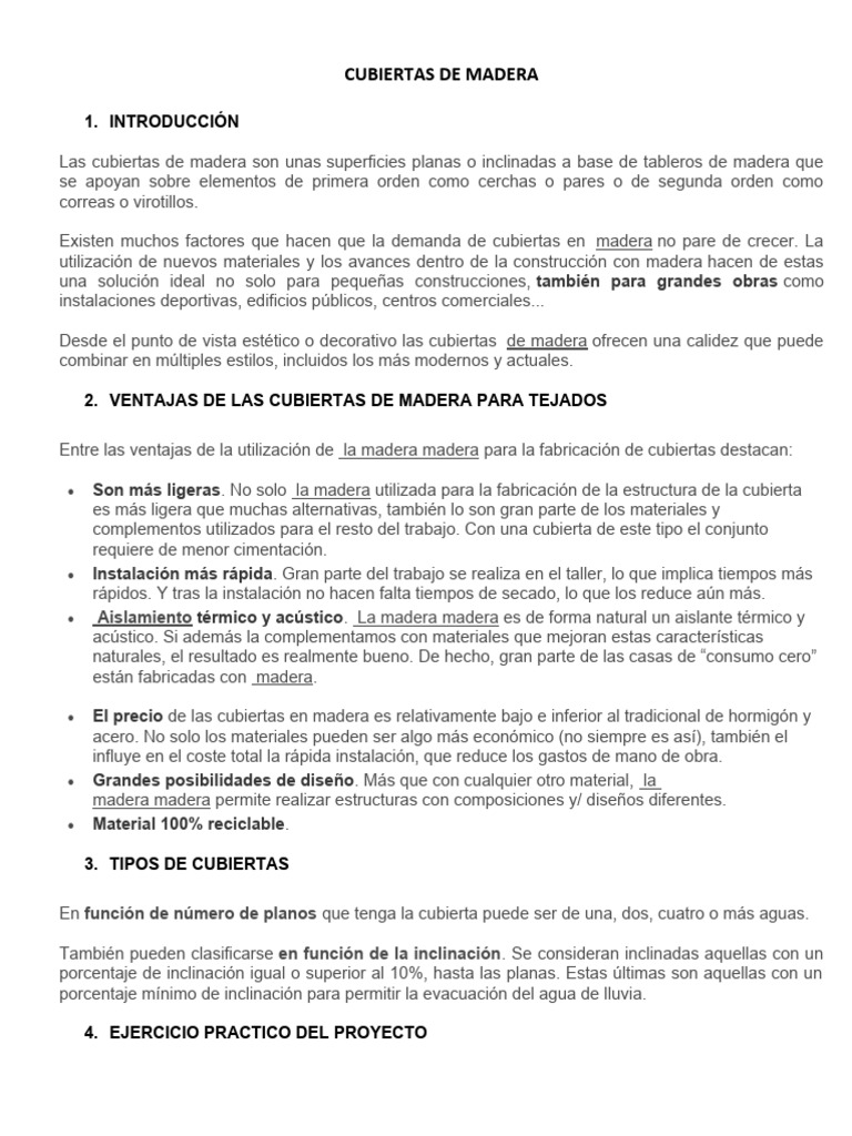 Proyecto Maderas | PDF | Techo | Madera