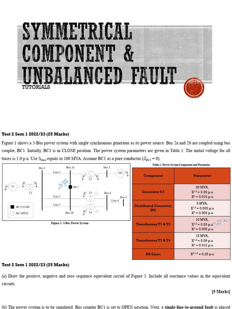 Tutorial Topic 2 Unbalanced Fault | PDF | Electronics | Electronic Engineering