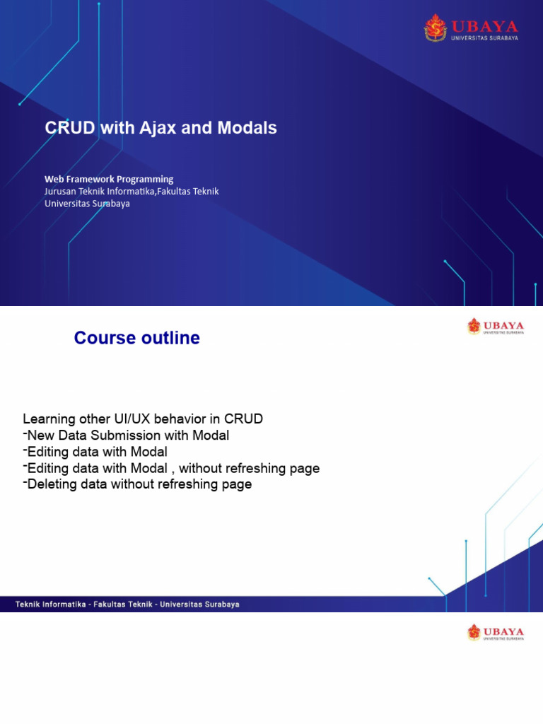 Ajax CRUD Techniques for Students | PDF | Ajax (Programming) | Json