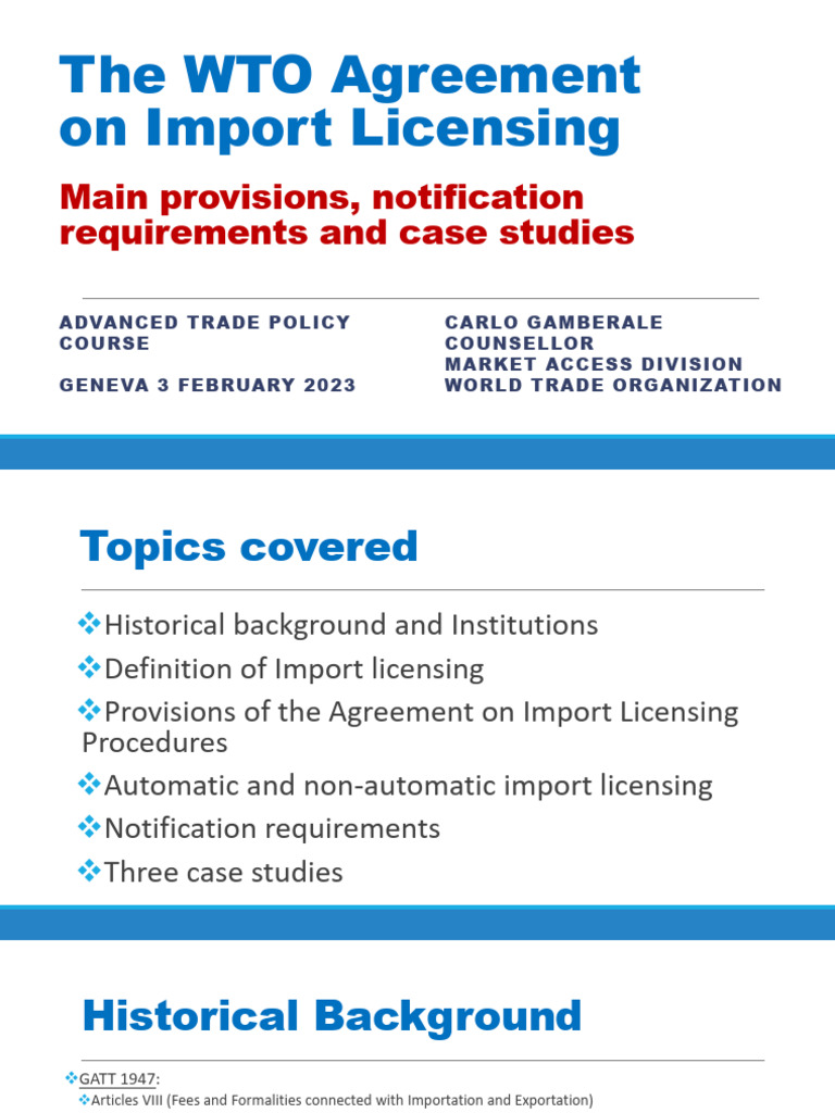 Import Licensing Procedures | PDF