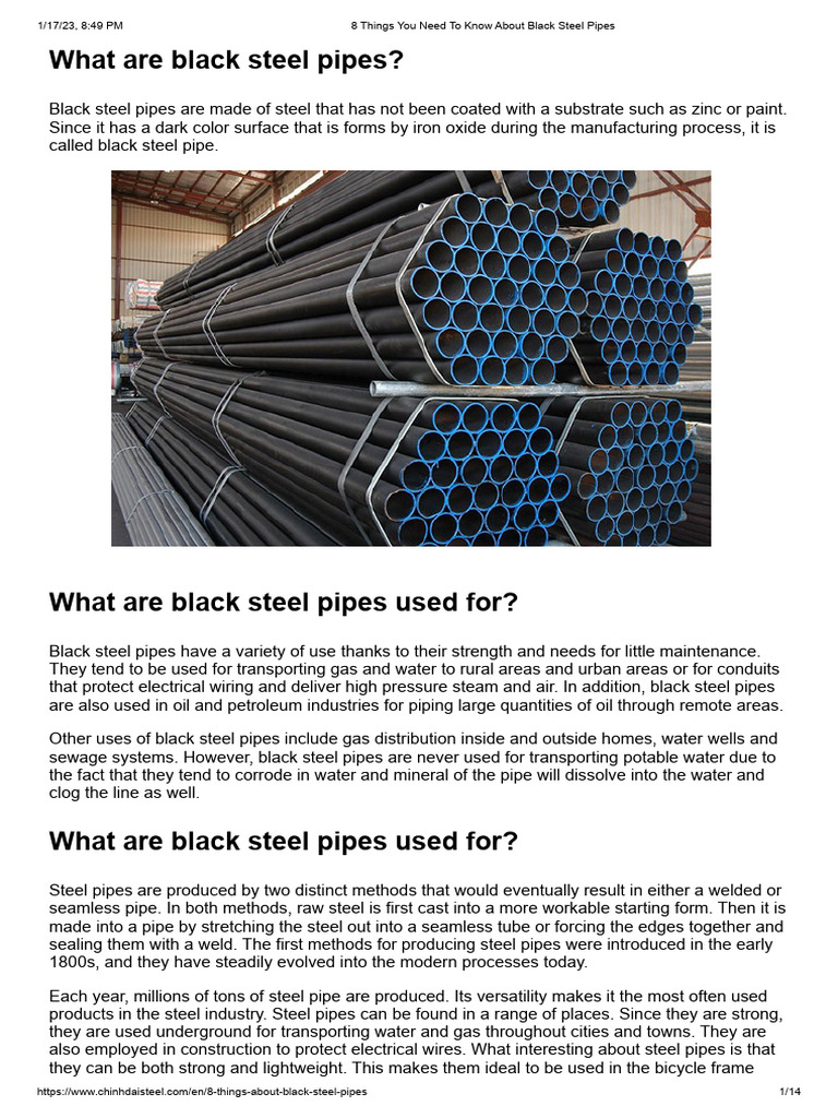 Black Steel Pipes | PDF | Pipe (Fluid Conveyance) | Steel