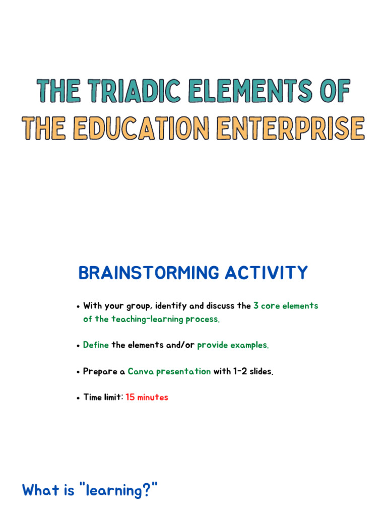 Unit 1 The Triadic Elements of The Education Enterprise | PDF ...