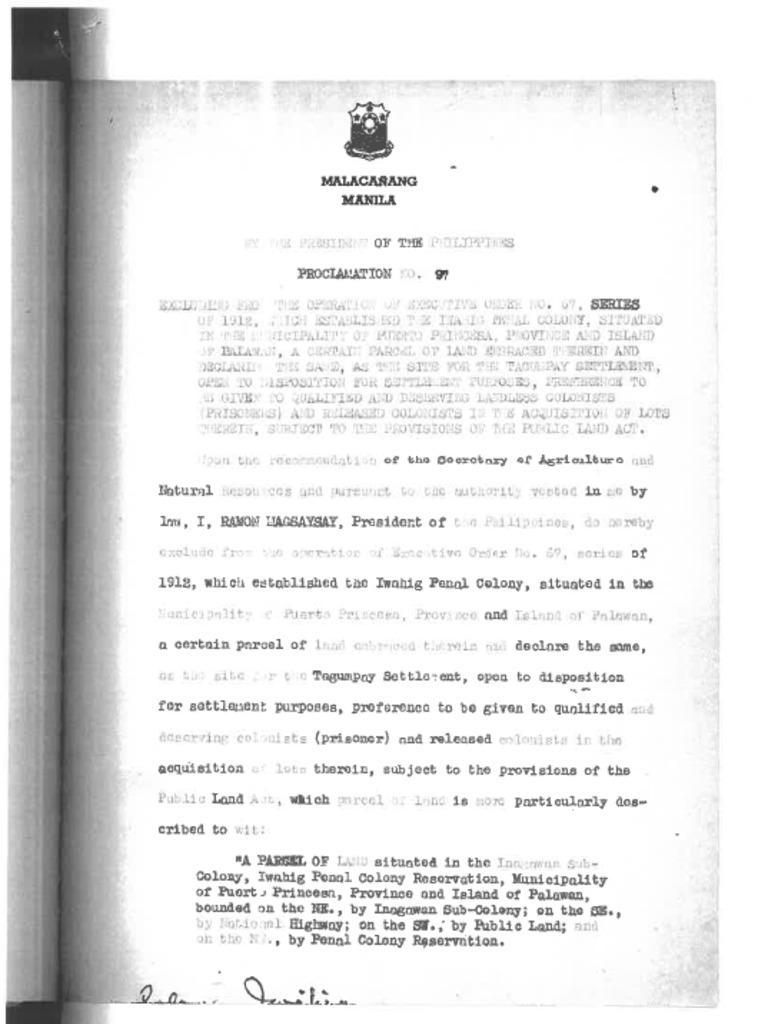 4 Proclamation No 97 S of 1954 | PDF