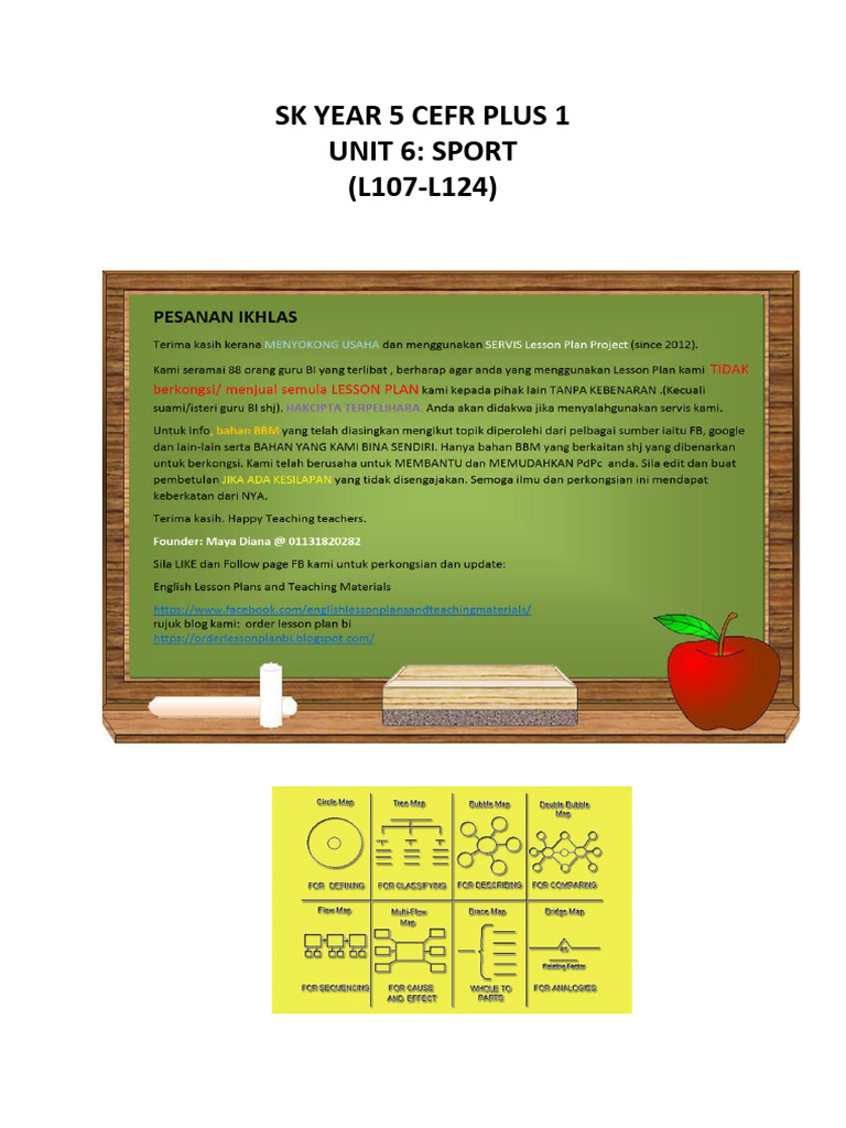 Year 5 Unit 6: Sports Lesson Plan | PDF | English Language | Lesson Plan