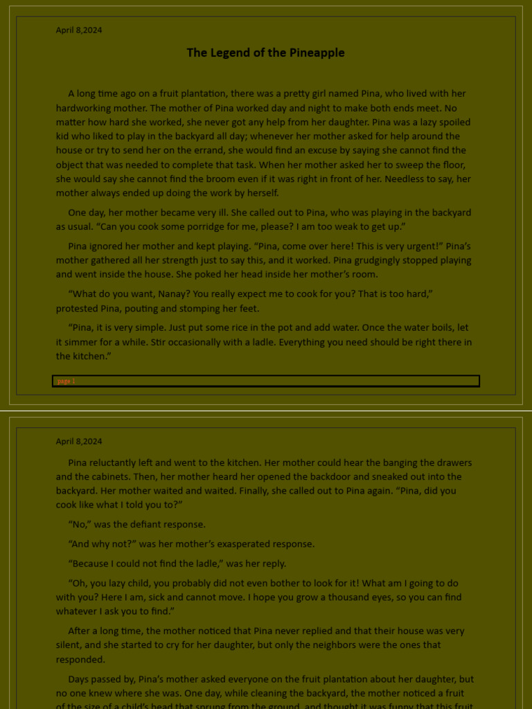 The Legend of The Pineapple | PDF