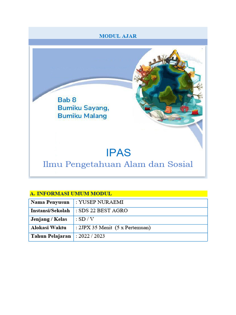 BAB 8 - MA IPAS Kls 5 | PDF