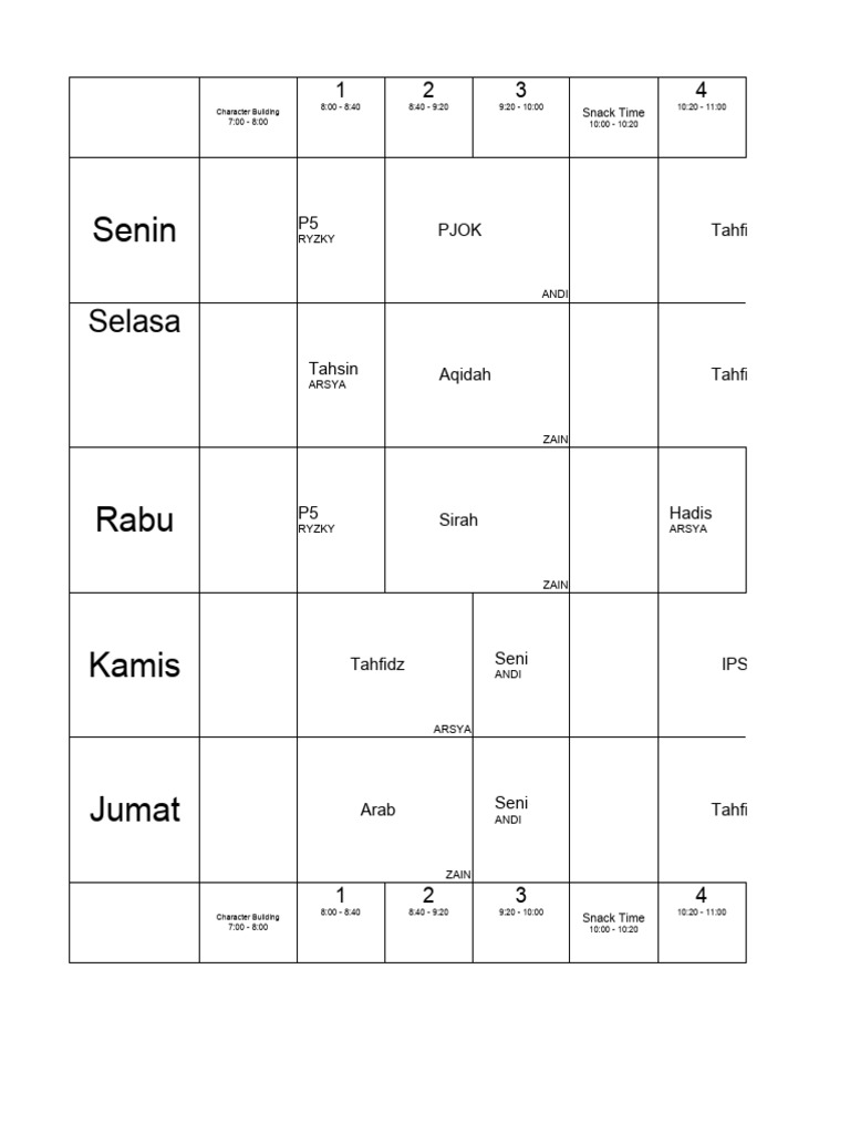 Jadwal Pelajaran SMP 2024 | PDF
