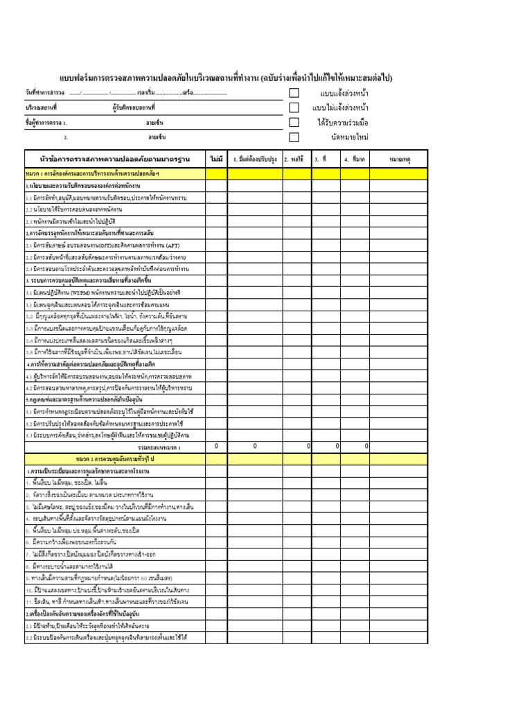Safety and Occ Audit Form | PDF