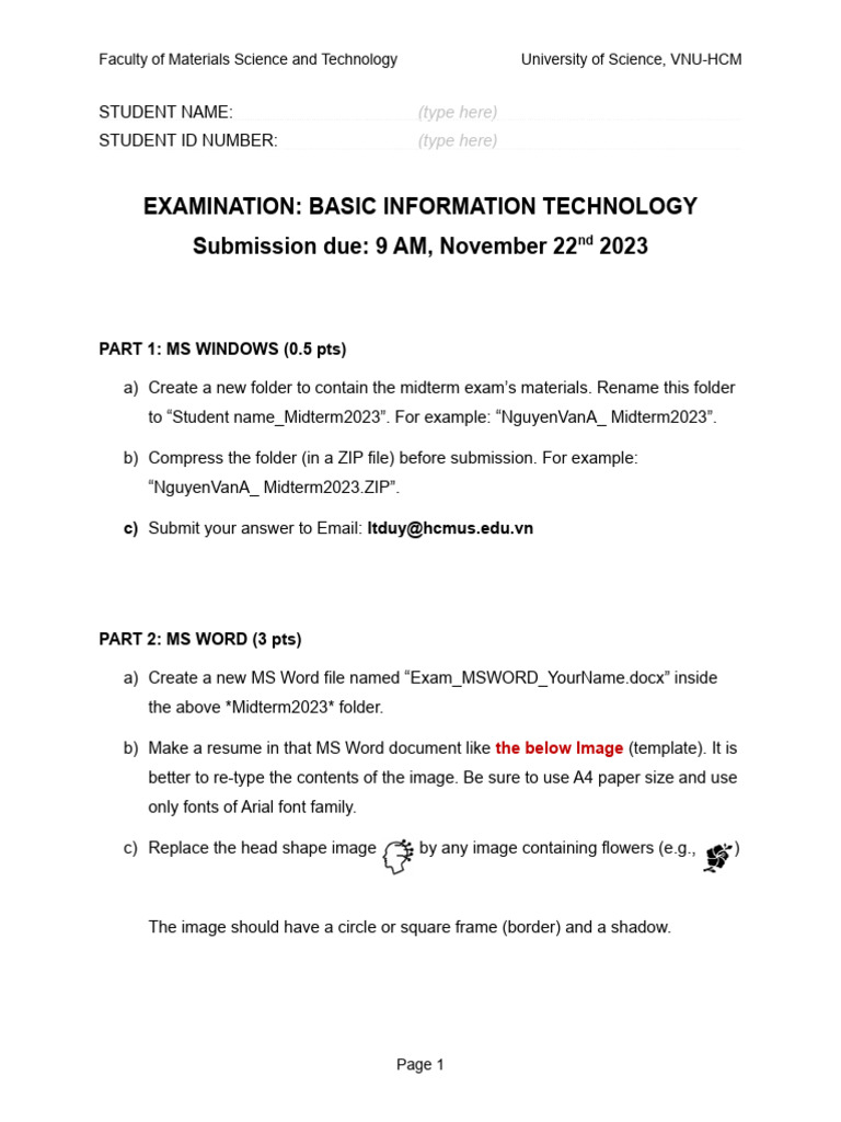 READ THIS FIRST - Exam Basic Information Technology 2023 | PDF ...