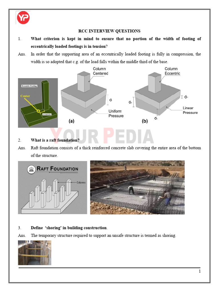 RCC Interview Questions | PDF | Strength Of Materials | Beam (Structure)