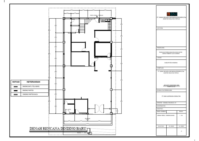 Denah Rencana Dinding Baru: Notasi Keterangan | PDF