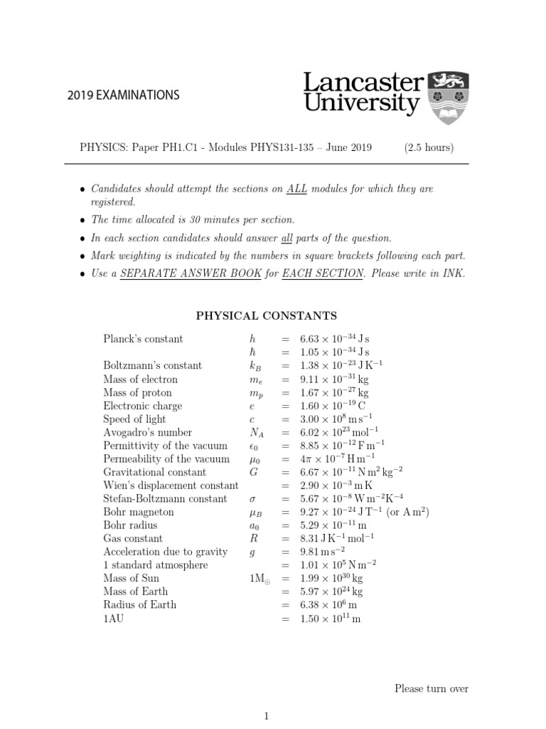 2019 Physics Exam Paper PH1.C1 | PDF | Oscillation | Waves