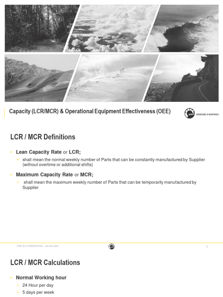 LCR, MCR, and OEE Explained | PDF | Engineering | Business