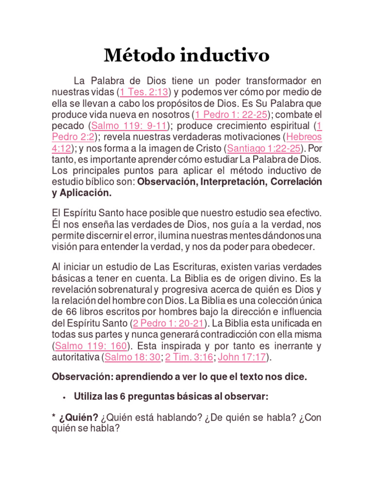 Método Inductivo de | PDF | Biblia | Verdad