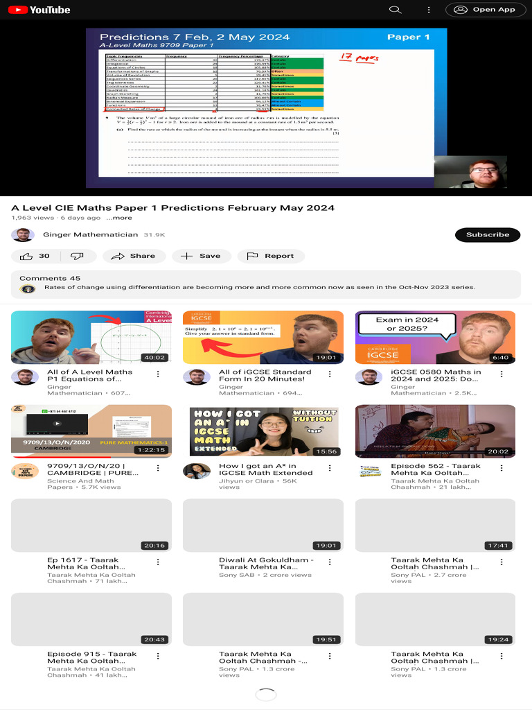 A Level CIE Maths Paper 1 Predictions February May 2024 - YouTube | PDF ...