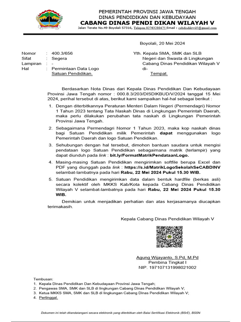 Permintaan Data Logo Satuan Pendidikan | PDF