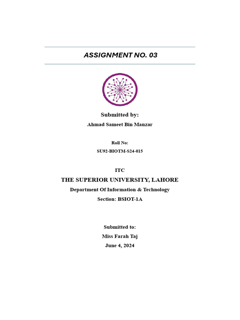 Assigenmnet No3 PDF | PDF | Computer Virus | Malware