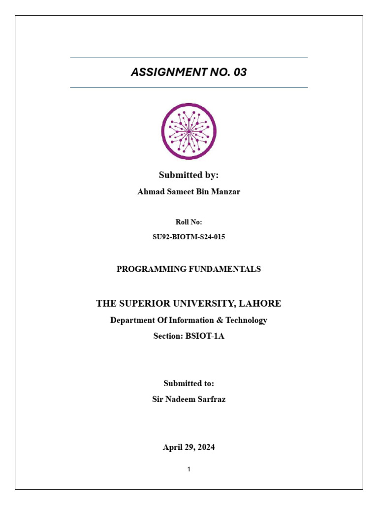 Assignment 33 Pdf Namespace Computer Programming 