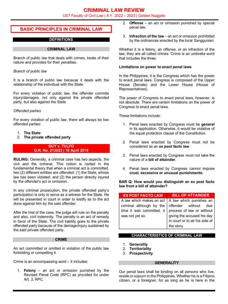 Criminal Law Review Book I | PDF | Criminal Law | Mens Rea