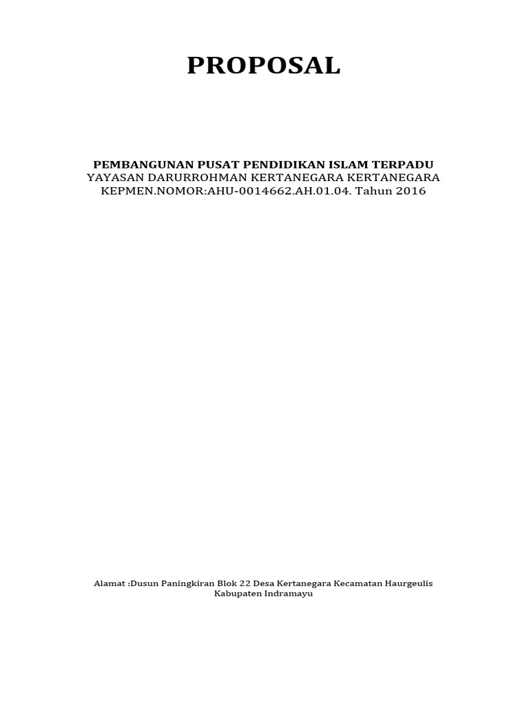 Proposal Usb Terpadu Pesantern | PDF