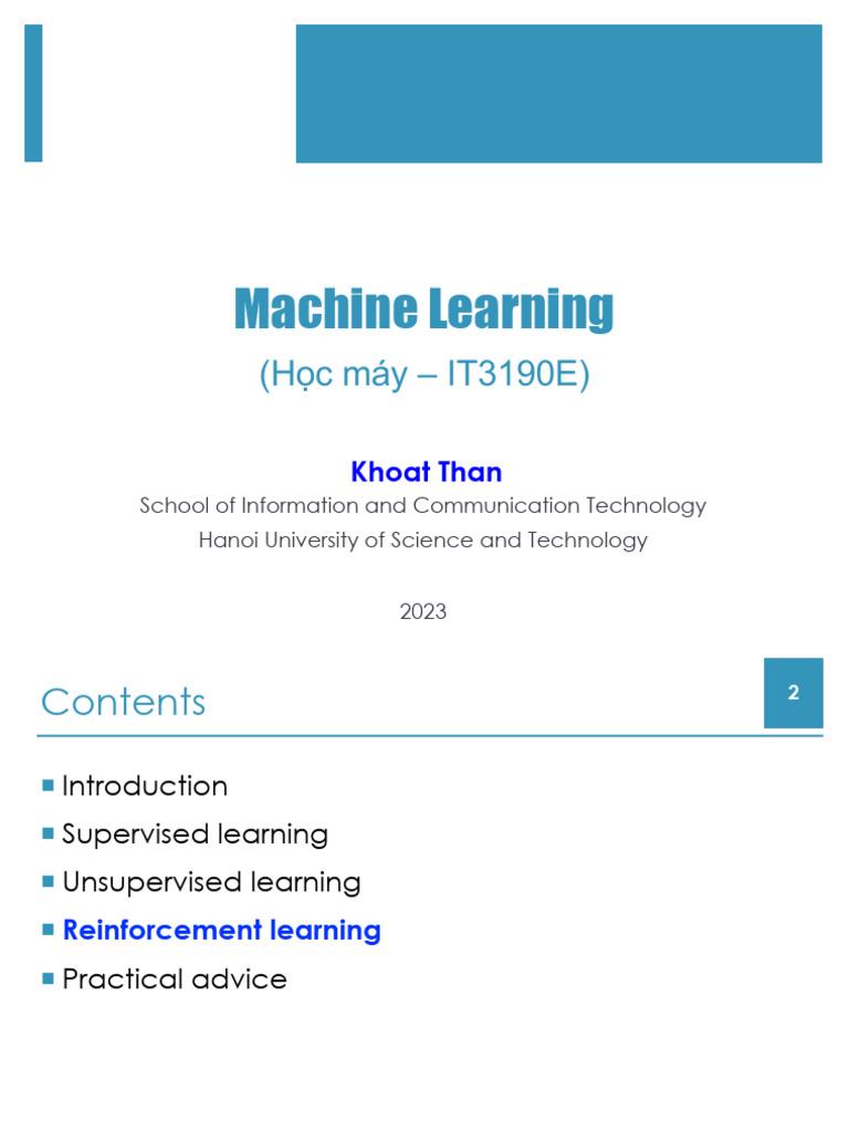 L13 Reinforcement Learning | PDF | Cognition | Cognitive Science