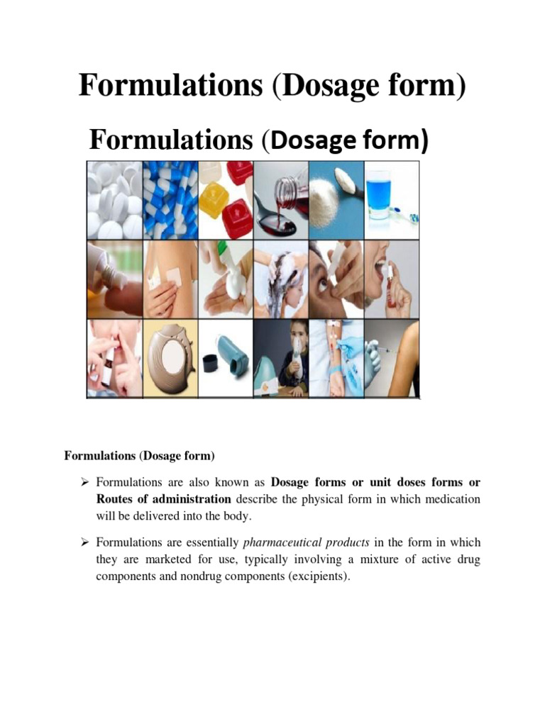 RT Formulations (Dosage Form) | PDF | Topical Medication | Injection ...