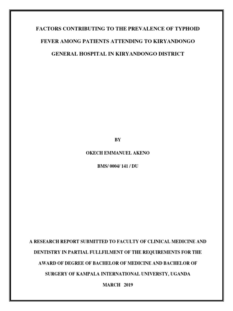 BMS - Okech Emmanuel Akena | PDF | Sanitation | Hygiene