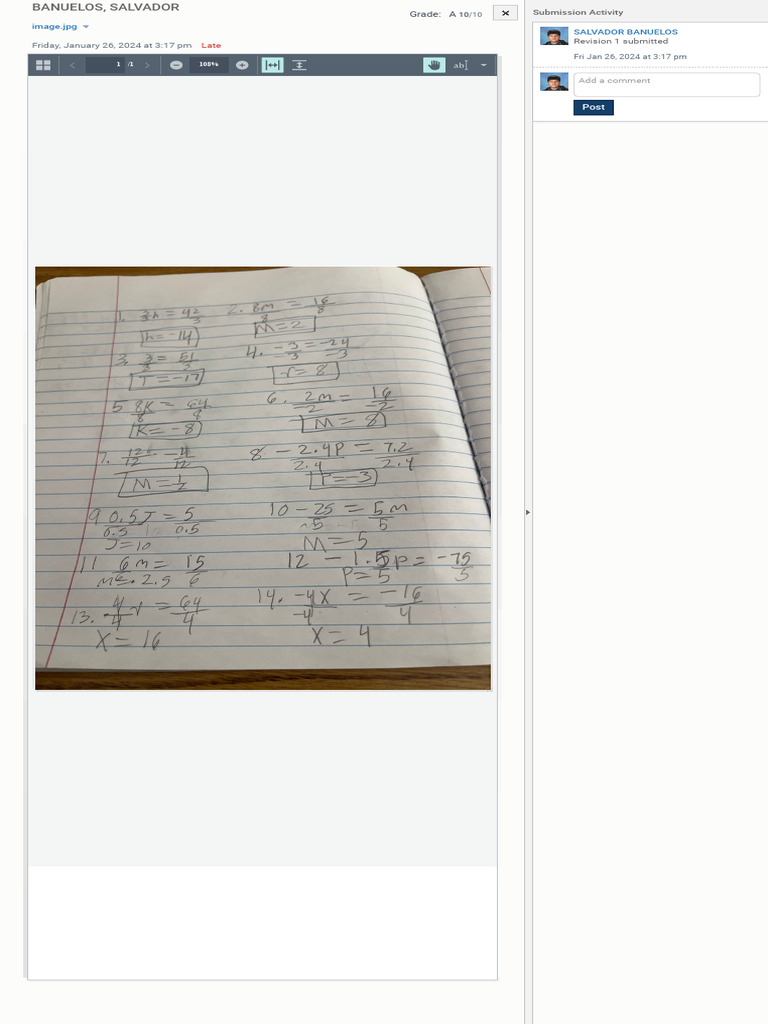 Practice Solve Equations by Division Schoology | PDF | Equations ...