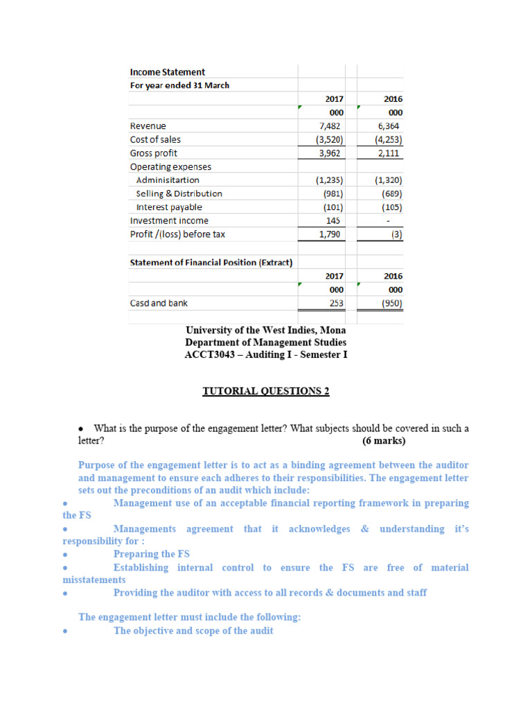 Acct3044 Tutorial 2 Solution | PDF | Audit | Expense