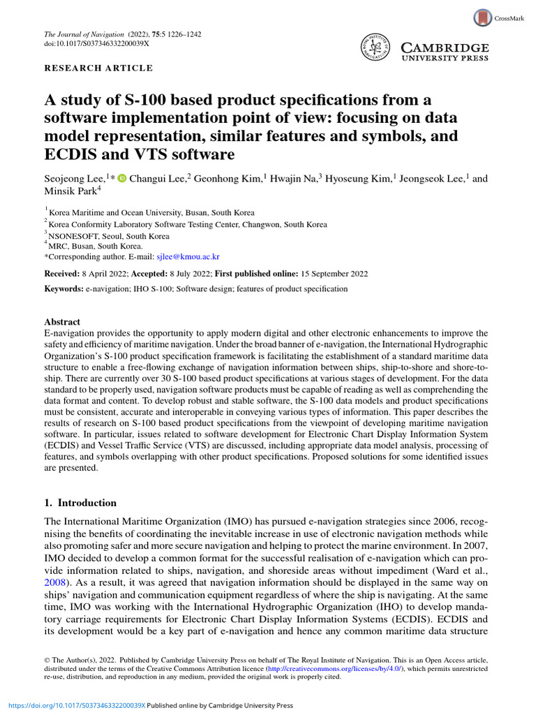 A Study of S 100 Based Product Specifications From A Software Implementation Point of View ...