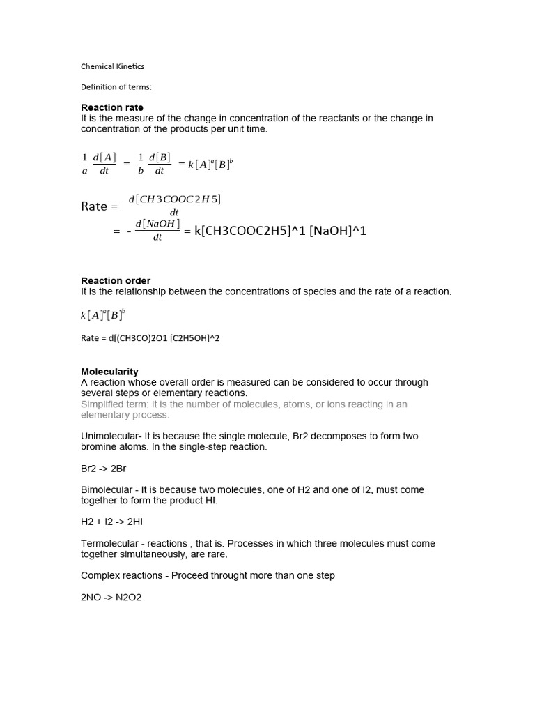 Chemical Kinetics | PDF