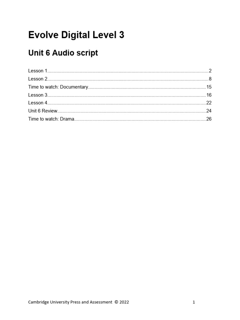 Evolve Digital Level 3 Unit 6 Audio Scripts | PDF | Car | Electric Car