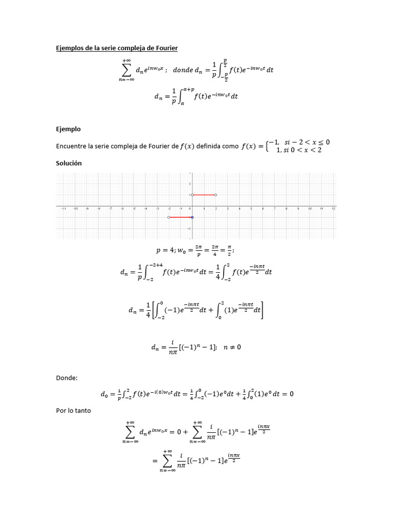 Ejemplos de La Serie Compleja de Fourier | PDF