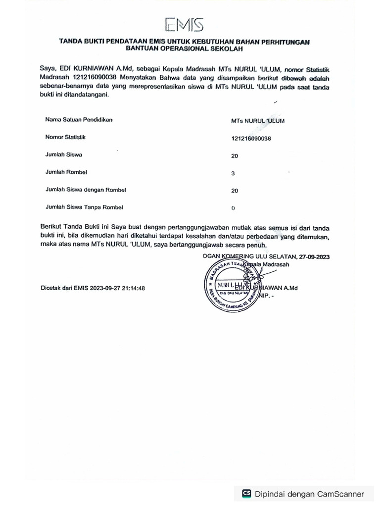 Bap Emis Mts Nu Upload | PDF