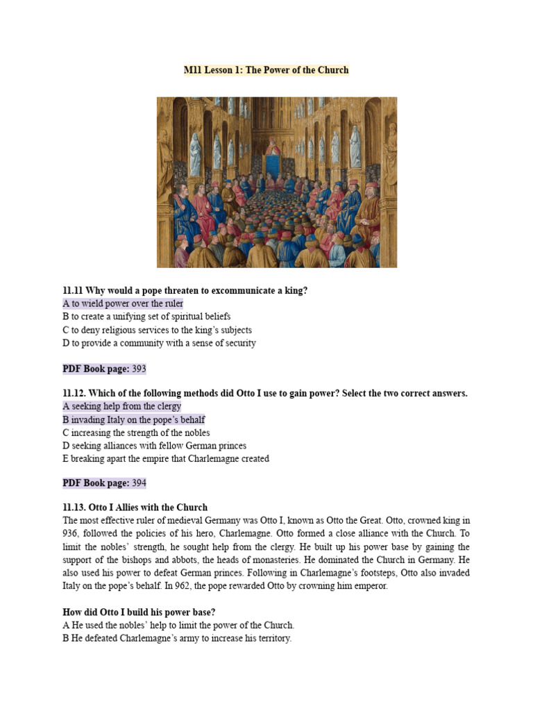 Module 11, Lessons 1 To 5 | PDF | Pope | Holy Roman Empire