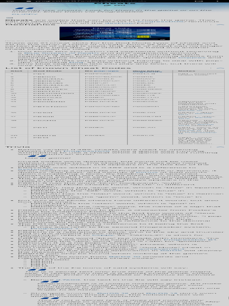 Cheats - Progressbar95 Wiki - FandomIMG | PDF