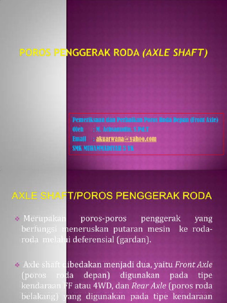 Poros Penggerak Roda Depan - 20240701 - 091911 | PDF
