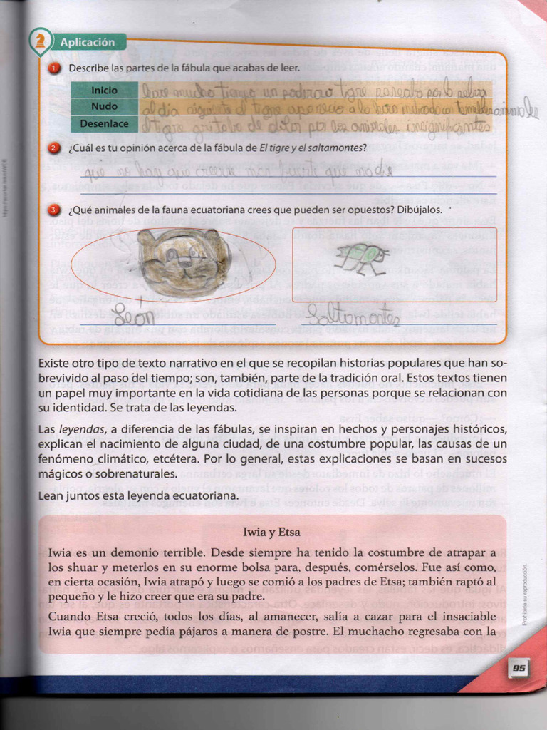 Actividad Del Libro y Fábulas | PDF