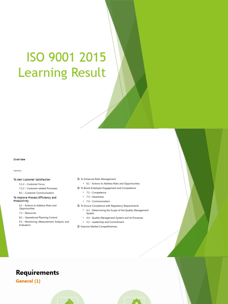 ISO 9001 2015 Learning Result | PDF | Quality Management System | Quality Management