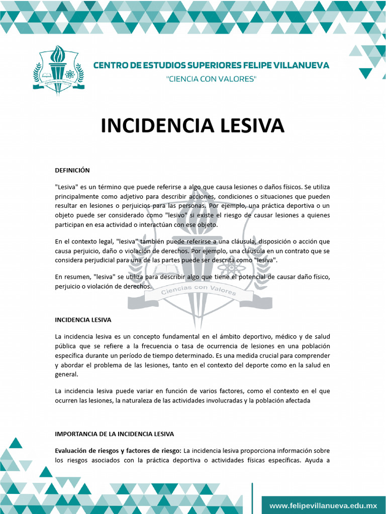 Incidencia Lesiva | PDF | Riesgo