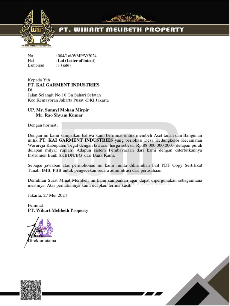 Surat Minat PT, KAI | PDF