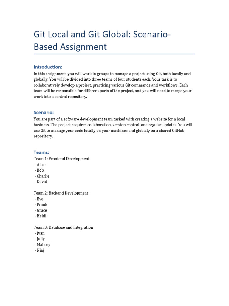 Git Local and Global Assignment | PDF | Information Technology Management | Information Technology