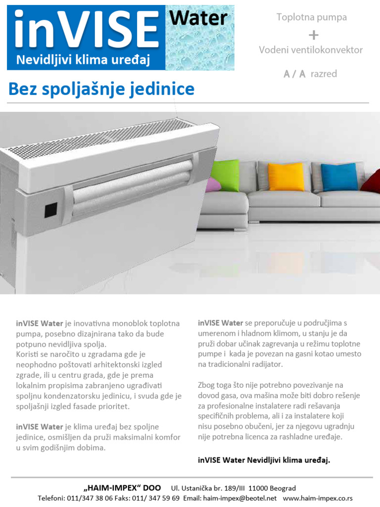 InVise Invisible Heating Pump Water - RS - Low | PDF