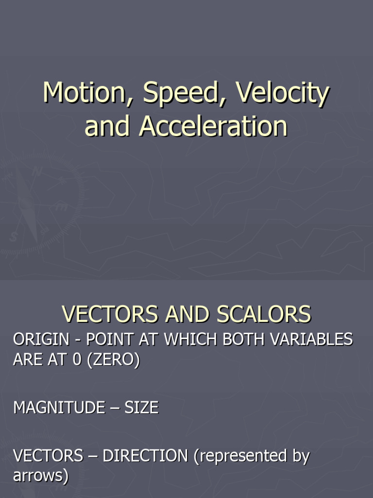 Motion Speed Velocity And Acceleration Pdf Speed Velocity