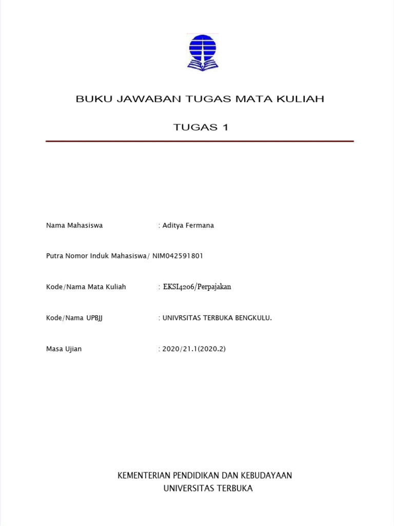 PDF Tugas 1 Perpajakan | PDF