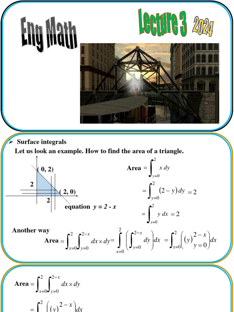 Eng Math Lecture 3 2024 | PDF | Area | Integral